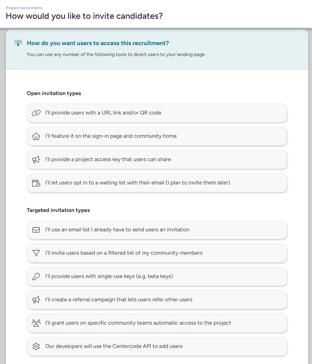 Invitation Types Overview